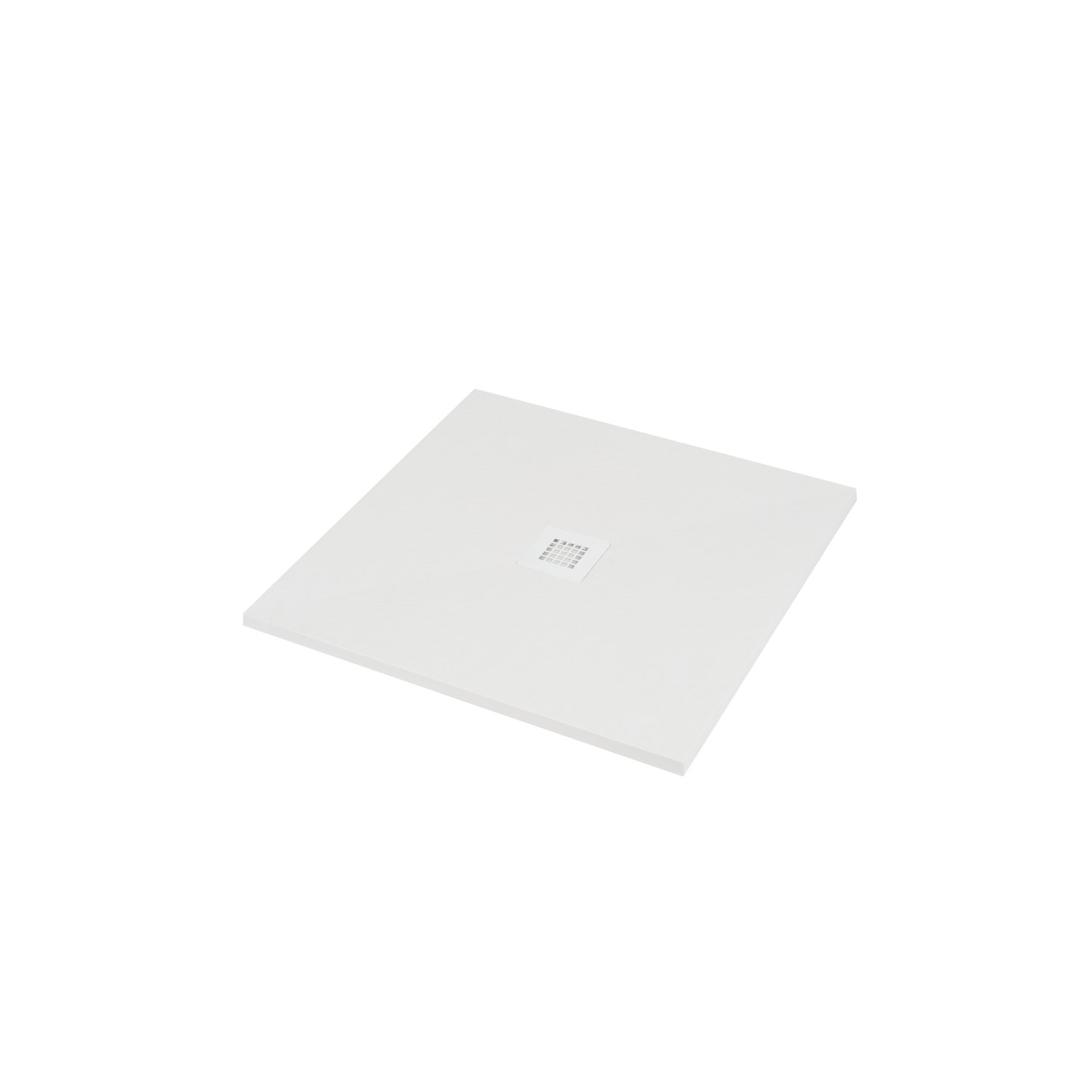 800x800mm Square Shower Tray with Waste - White Slate Effect - Pearl ...