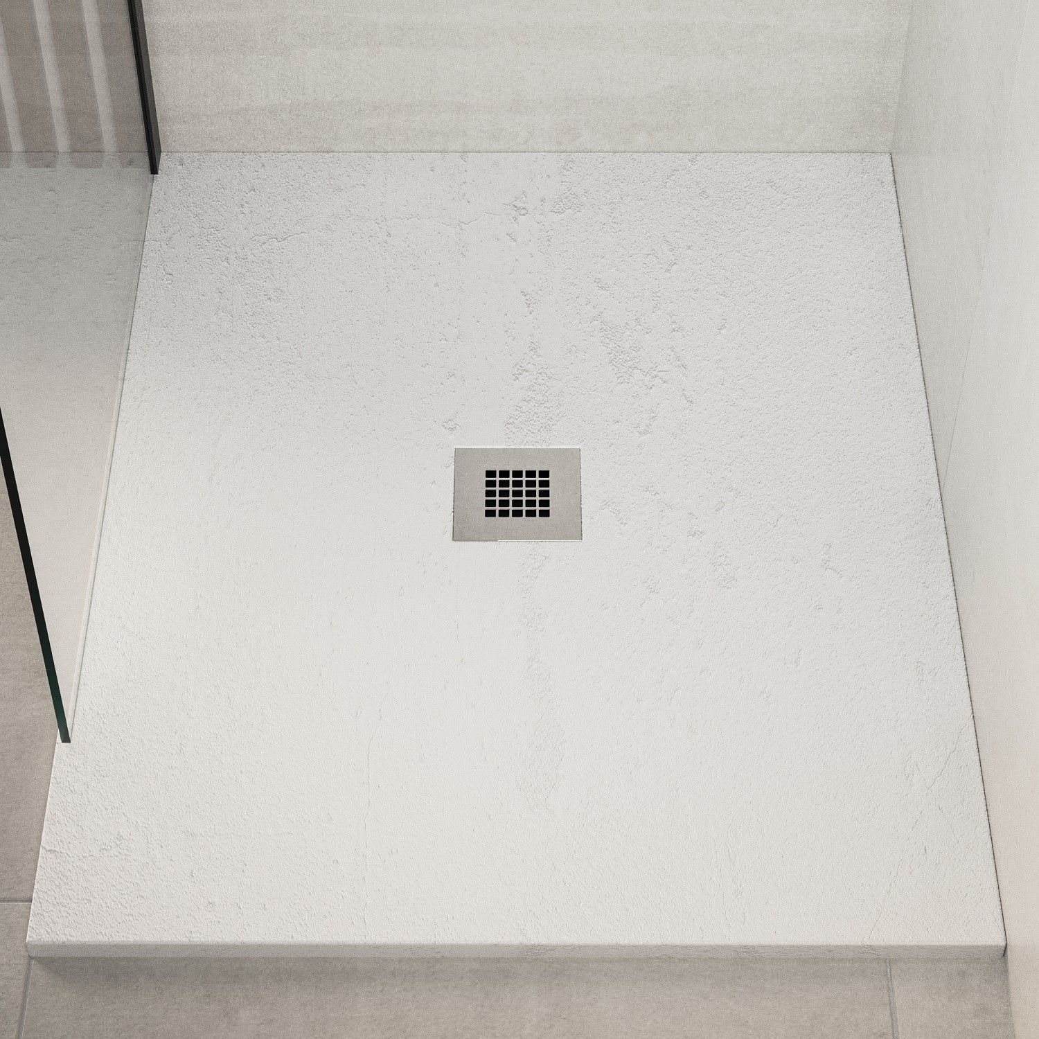 1200x900mm Stone Resin White Slate Effect Rectangular Shower Tray with ...