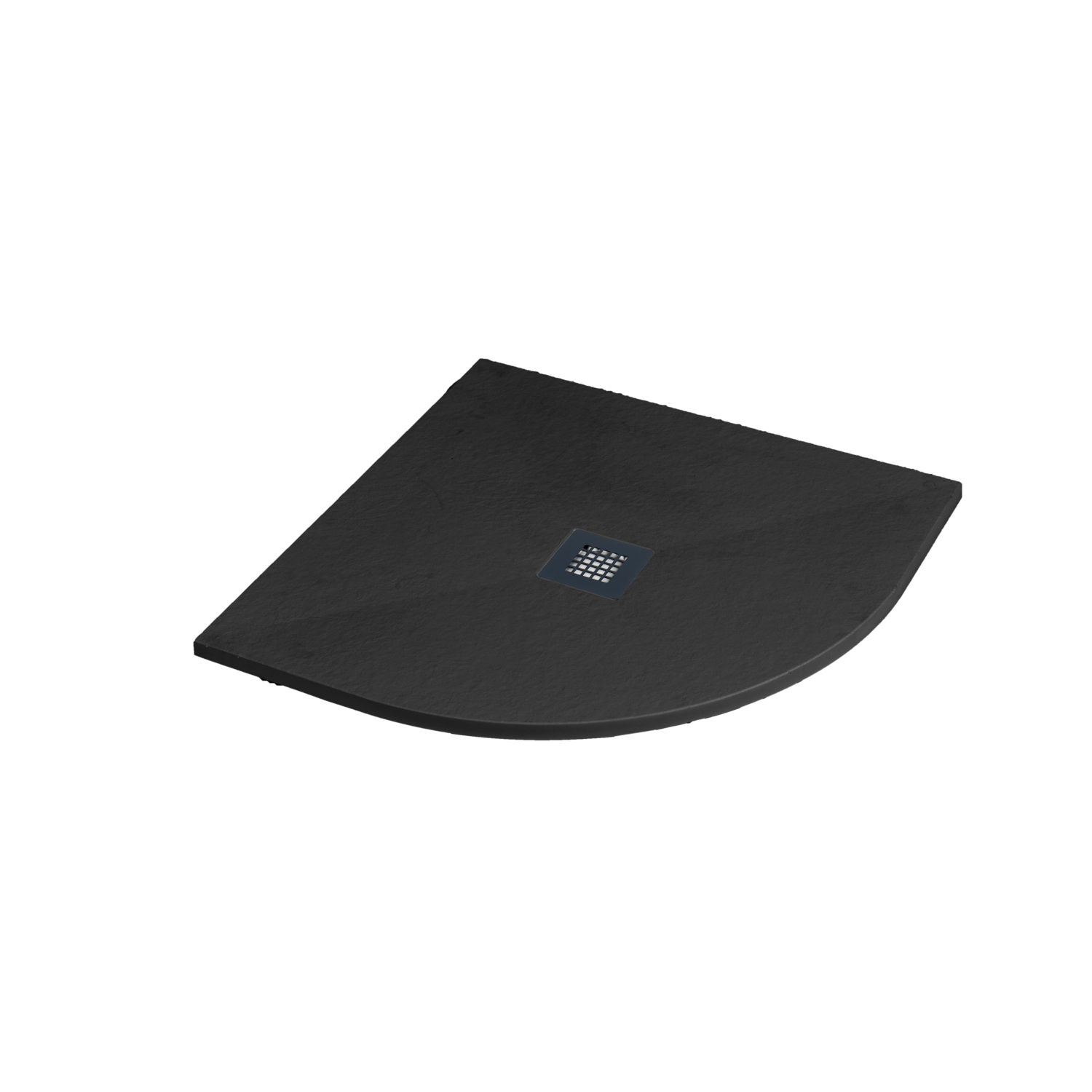 900x900mm Quadrant Shower Tray with Grate - Black Stone Resin Slate ...