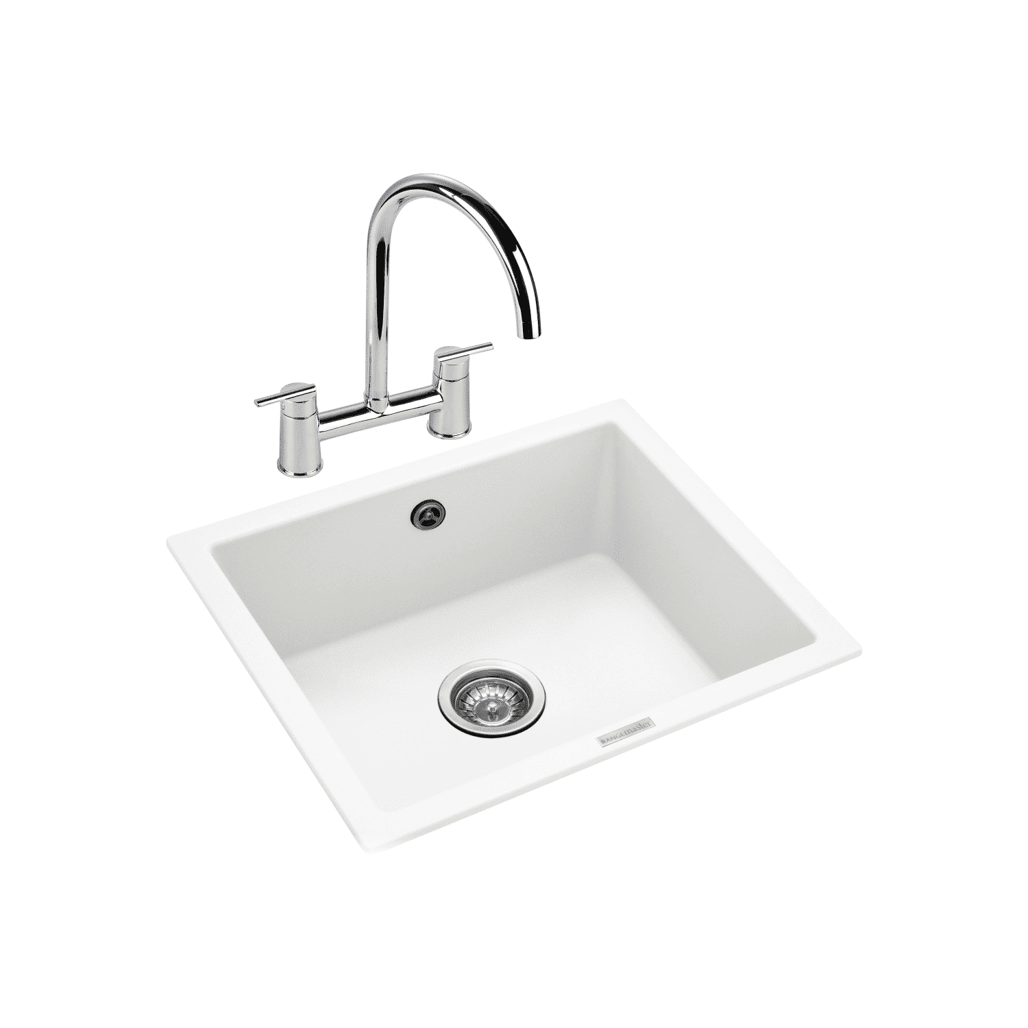 Single Bowl Undermount White Granite Kitchen Sink - Rangemaster Paragon ...