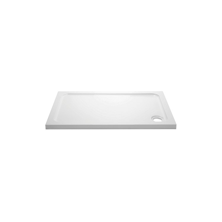 1500x800mm Rectangular Shower Tray - Non-Slip White Acrylic Stone Resin ...