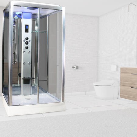 Insignia Premium Rectangular Shower Cabin with 6 Body Jets and ...