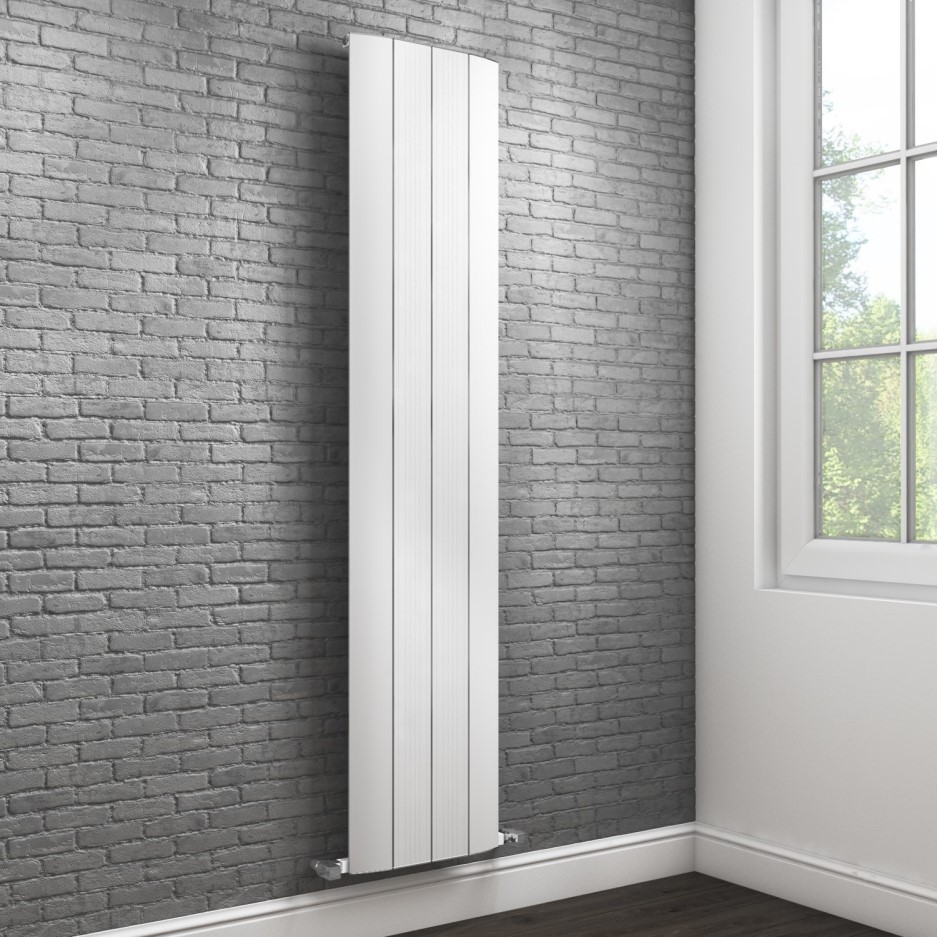 Vertical White Tall Flat Radiator - 1800 x 385mm - Better Bathrooms