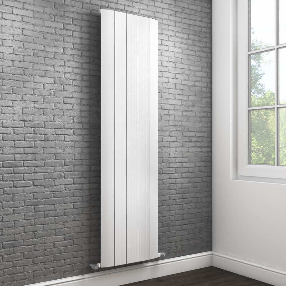 Vertical White Tall Flat Radiator - 1800 x 470mm - Better Bathrooms