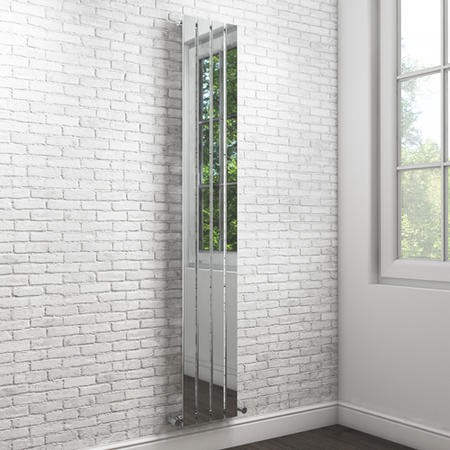 Chrome Vertical Living Room Radiator - 1800 x 300mm - Better Bathrooms