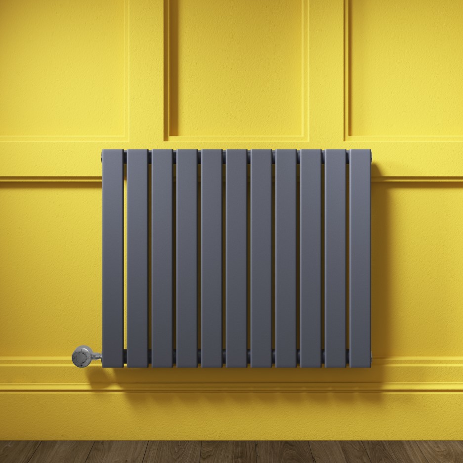 Horizontal Anthracite Grey Flat Panel Radiator - 600 x 836mm - Better ...