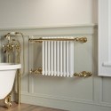 Black and Brass Traditional Column Radiator with Towel Rail 510 x 740mm ...