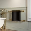 Black and Brass Traditional Column Radiator with Towel Rail 952 x 659mm ...