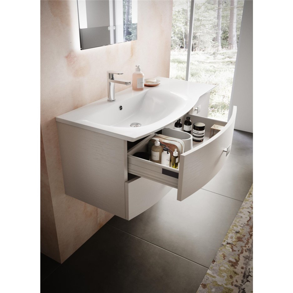 Cashmere Wall Hung Bathroom Vanity Unit & Basin Right Handed - W1012 x ...