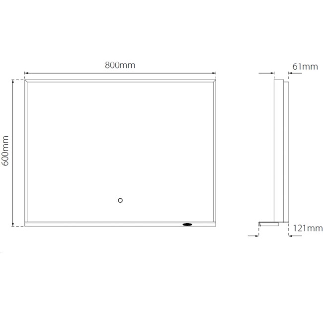 Sensio Element Rectangular Black LED Heated Bathroom Mirror with Shelf ...