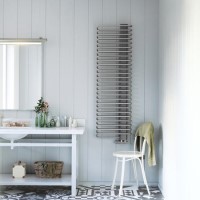Metallic Grey and Silver Vertical bathroom Towel Radiator 1620 x 500mm ...