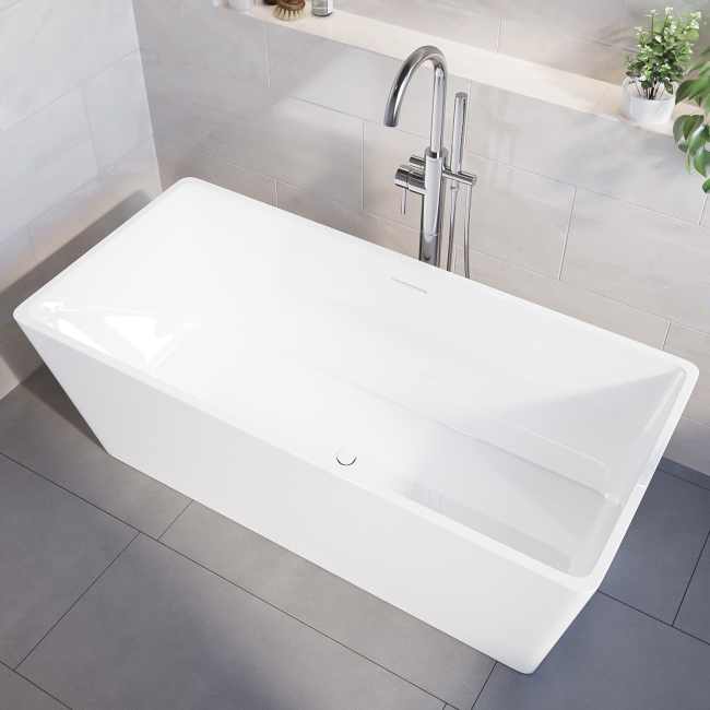 Small Freestanding Double Ended Bath 1300 x 700mm - Tetra - Better ...