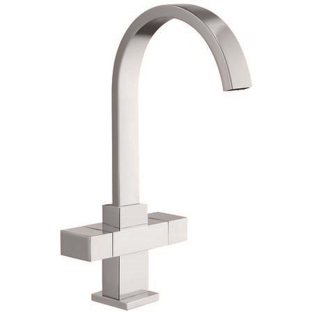 GRADE A1 - Box Opened Enza Cromer Chrome Twin Lever Mono Kitchen Mixer ...