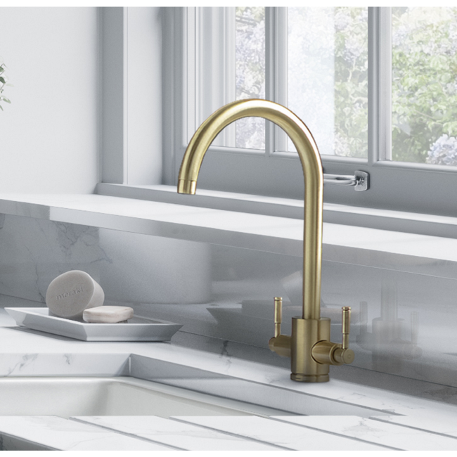Rangemaster Aquatrend Brushed Dual Lever Mixer Kitchen Tap - Better ...
