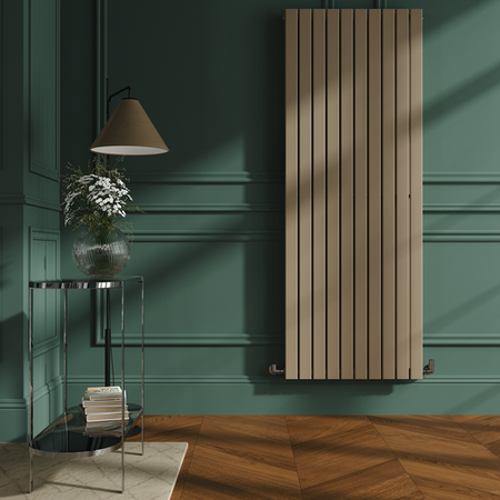 Riace Beige grey Vertical Flat Designer Radiator 1800x680mm Double ...
