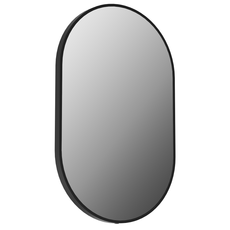 Oval Black Backlit Heated Bathroom Mirror with Lights 500 x 800mm ...