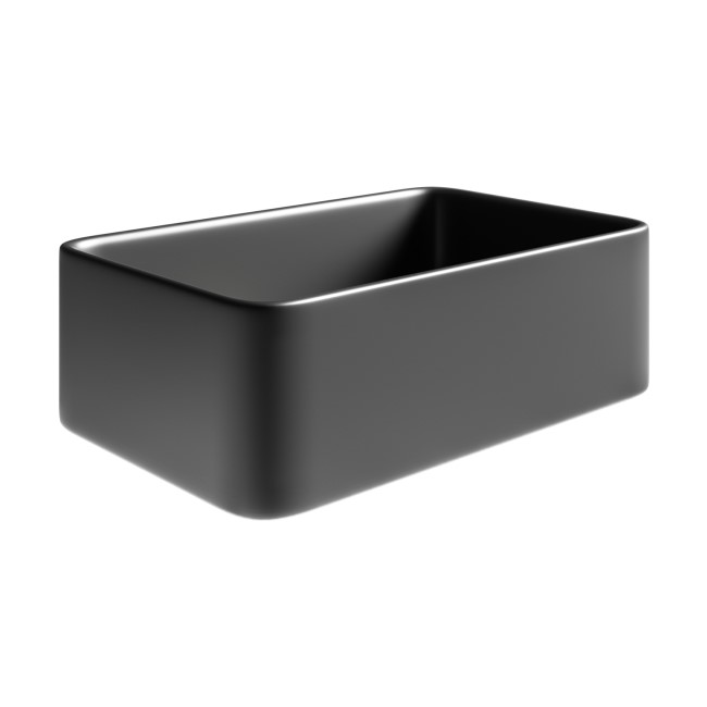 Matt Black Rectangular Countertop Basin 361mm - Vida - Better Bathrooms