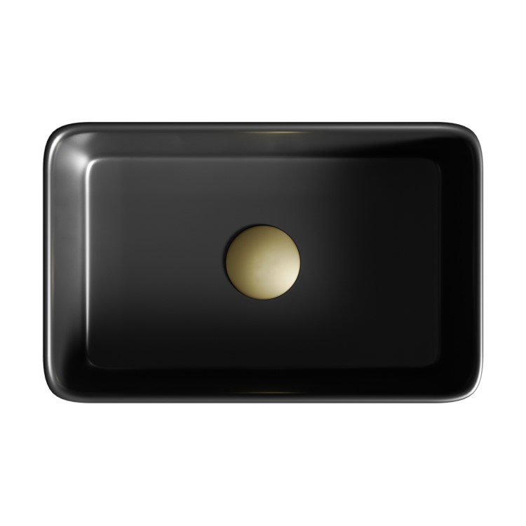Matt Black Rectangular Countertop Basin 361mm - Vida - Better Bathrooms