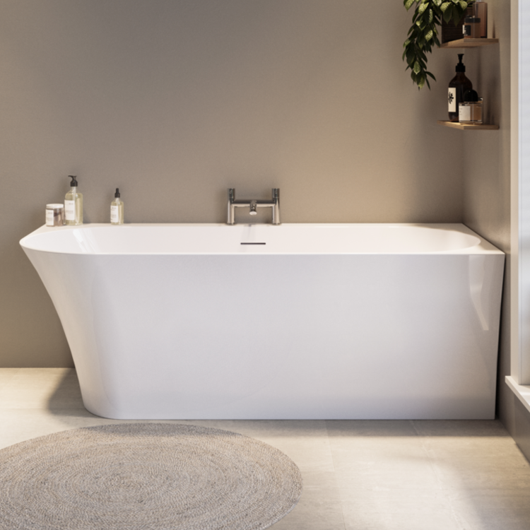 Freestanding Double Ended Right Hand Corner Bath 1700 x 750mm - Vigo ...