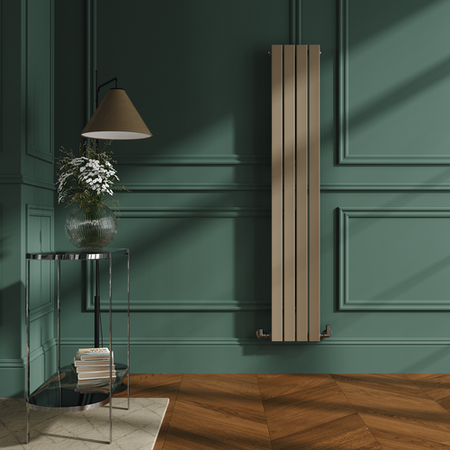 Riace Beige grey Vertical Flat Designer Radiator 1600x272mm Single ...