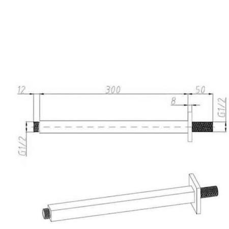 Ceiling Mounted Vertical Square Shower Arrm - Better Bathrooms