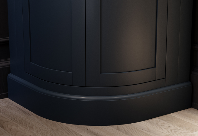 500mm Blue Curved Corner Freestanding Vanity Unit with Basin – Bowland ...