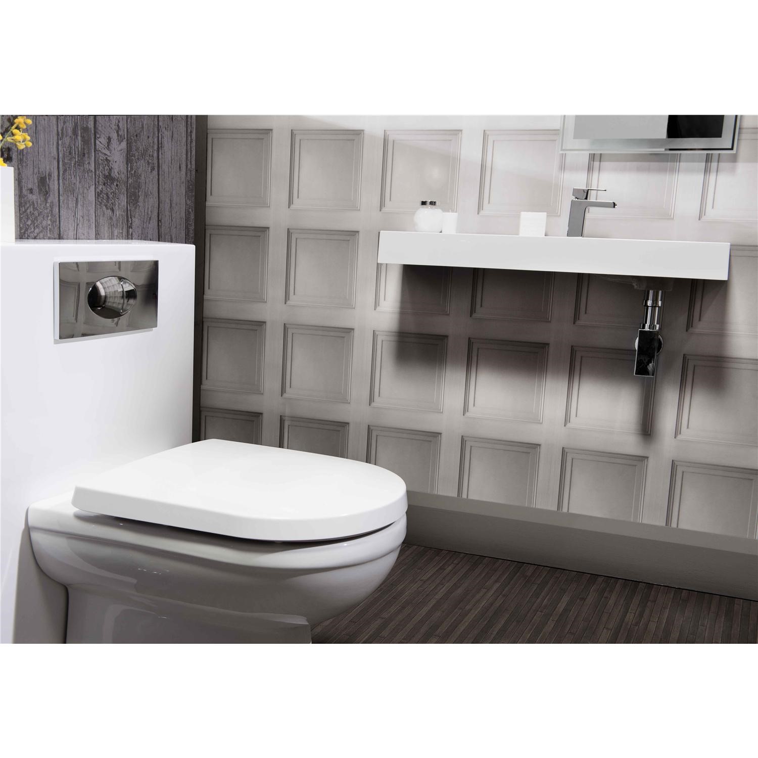 Polymarble Back to Wall WC Toilet Unit - Without Toilet - W500 x H790mm ...