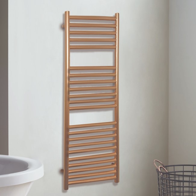 Gold Heated Towel Rail Radiator 800 x 500mm - Joanna - Better Bathrooms