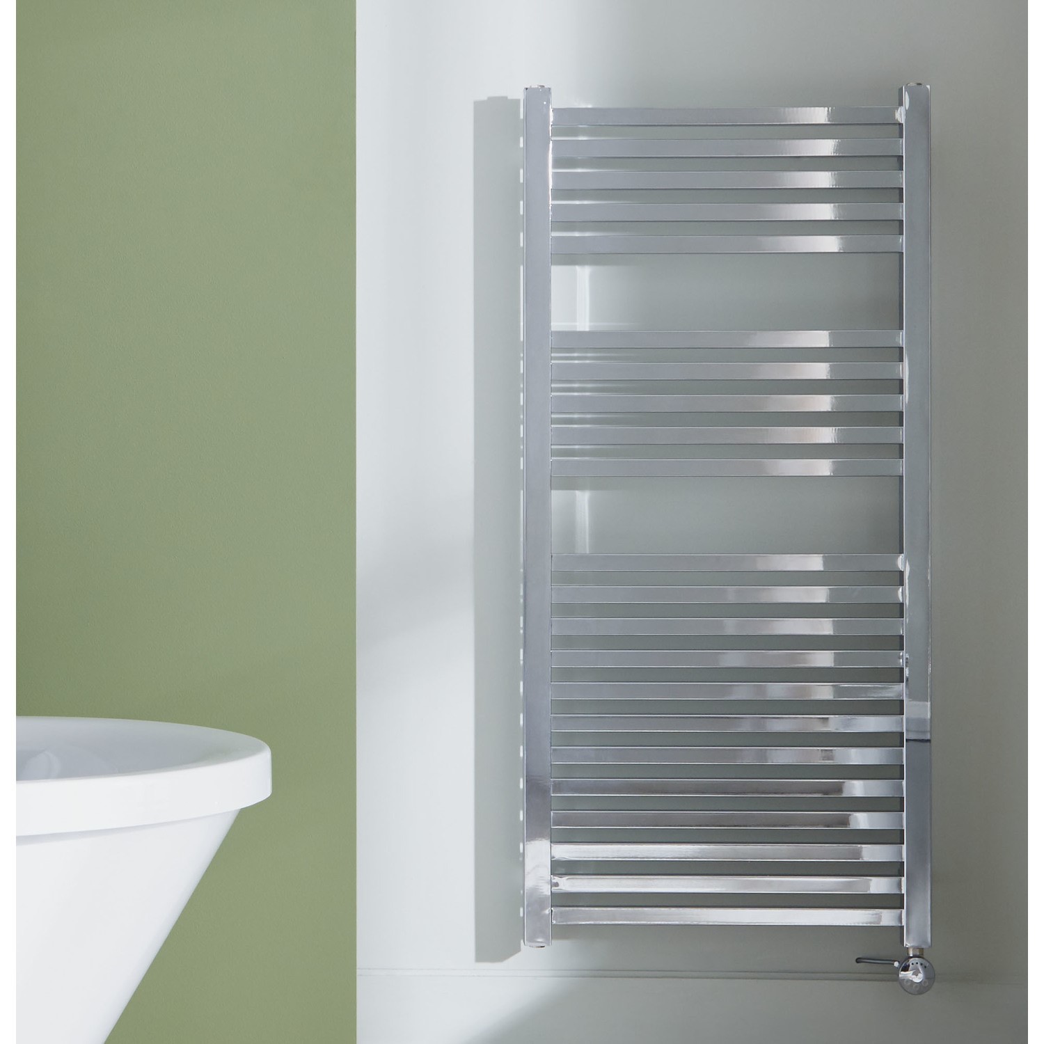 Chrome Vertical Bathroom Towel Radiator with Square Rails 466W - 1200 x ...