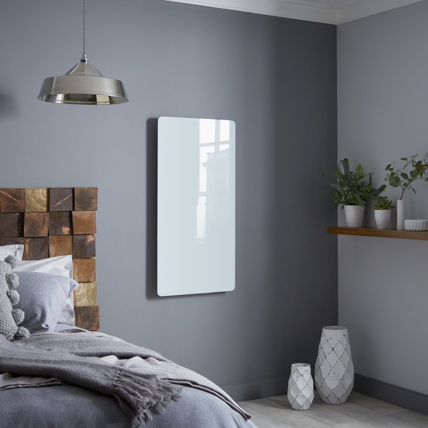 White Vertical Glass Radiator - 1000 x 500mm - Better Bathrooms