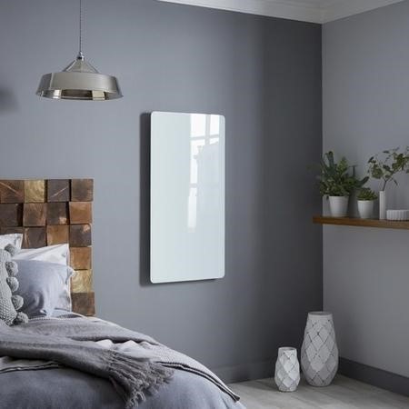 White Glass Electric Radiator 700W - 1000 x 500mm - Better Bathrooms
