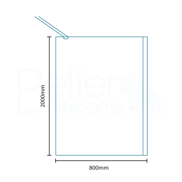 Trinity Premium 10mm 800 X 2000 Walk In Shower