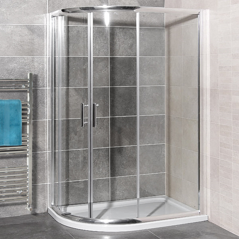 Aquafloe™ 6mm 1200 X 900 Offset Sliding Door Quadrant Enclosure